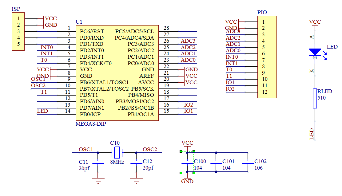 制作MEGA8测试实验板_mega8引脚定义-CSDN博客