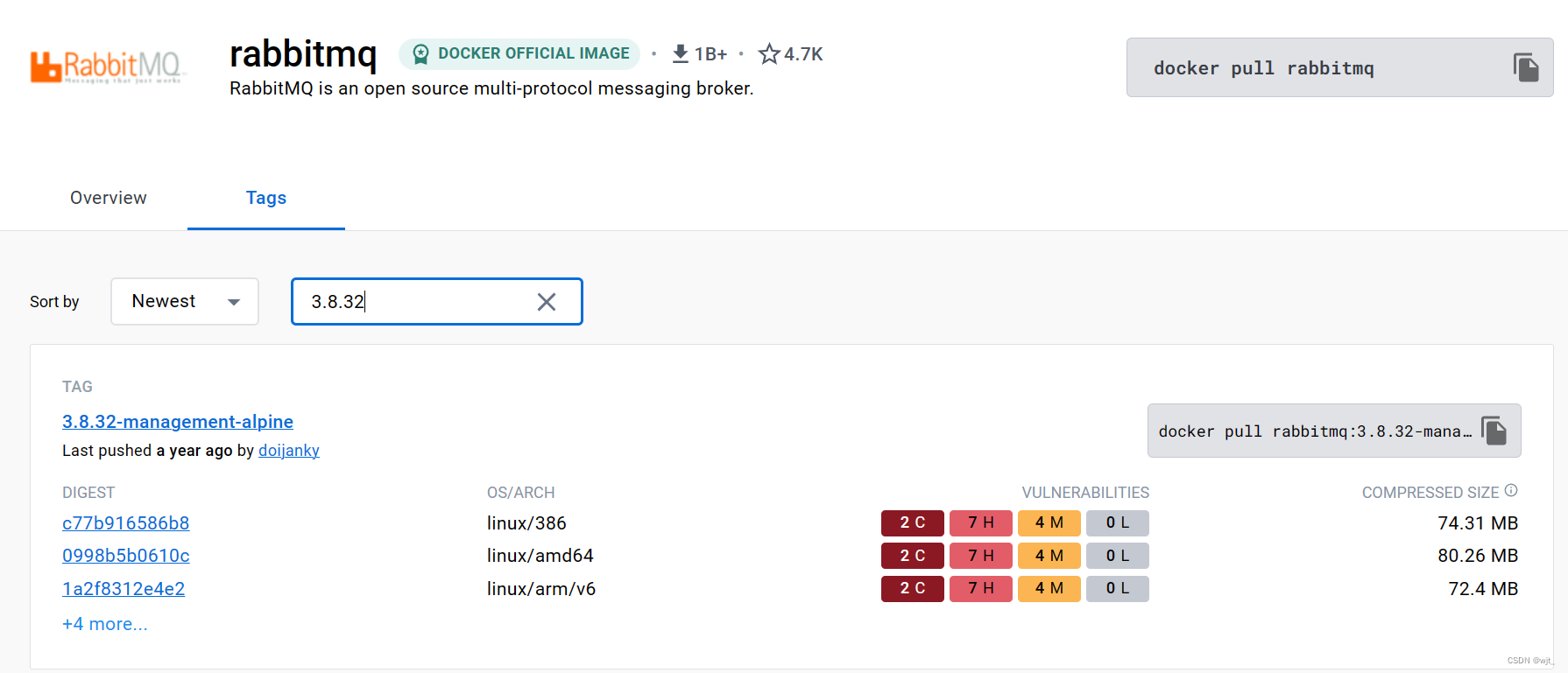 Docker安装rabbitmq Docker Rabbitmq 3 8 3 Csdn博客