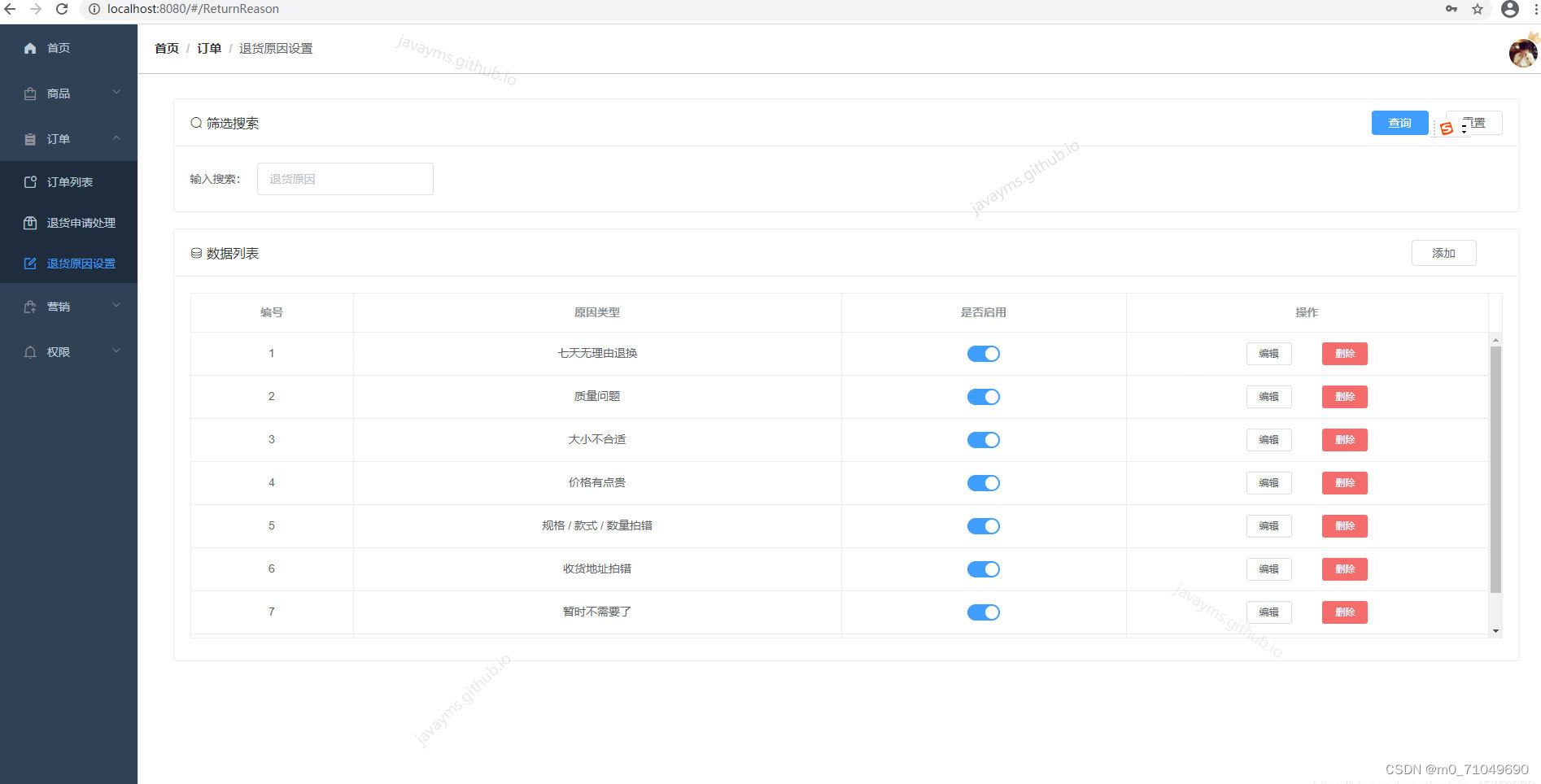 基于javaweb+mysql的springboot网上电商项目(前后端分离+java+vue+springboot+ssm+mysql+maven+redis)_开源前后端分离项目-CSDN博客