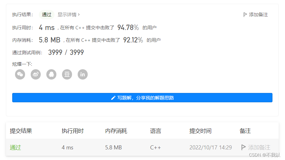 力扣刷题第七天 Csdn博客