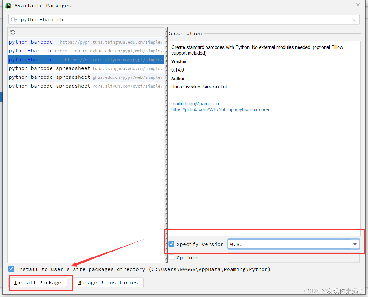 【Python黑科技】利用barcode库生成条形码，解决ModuleNotFoundError: No module named ‘barcode.writer‘的报错（保姆级图文+实现代码 ...