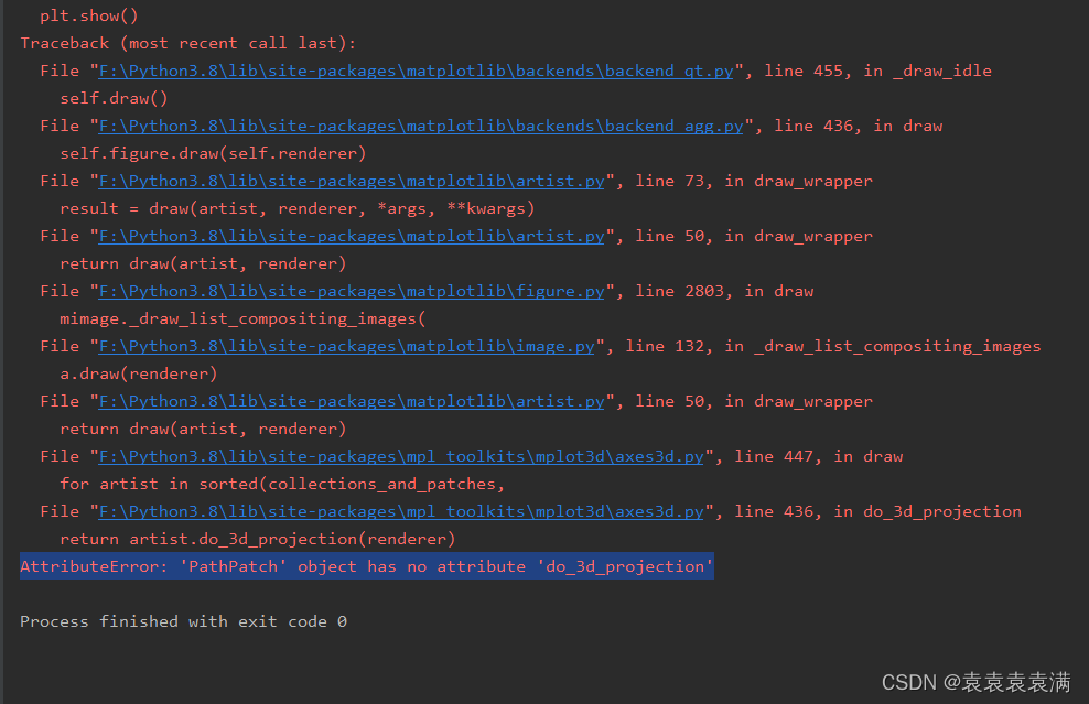 已解决AttributeError: ‘PathPatch‘ object has no attribute ‘do_3d_projection‘_pathdistribution ...
