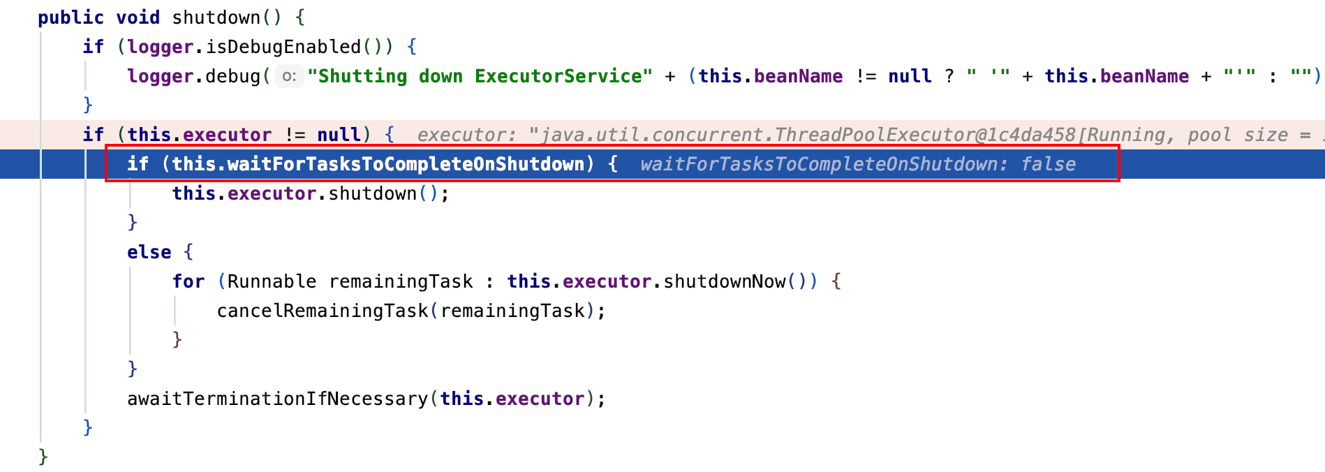 调用ThreadPoolTaskExecutor的shutdown方法一定会让正在执行的线程任务执行完毕吗 ...