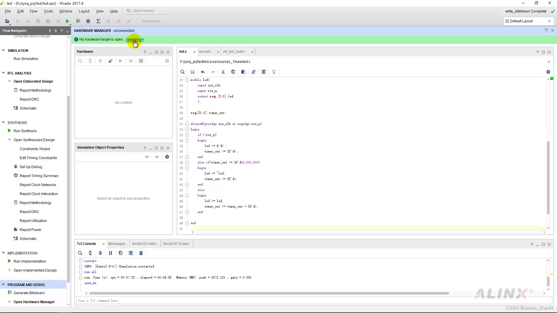 【ALINX】FPGA ZYNQ视频教程AX7020教程—02_Vivoda初体验LED灯工程_alinx ax7020-CSDN博客