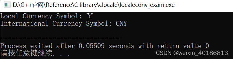 C Reference Standard C Library Reference C Library Clocale Localeconv Csdn博客
