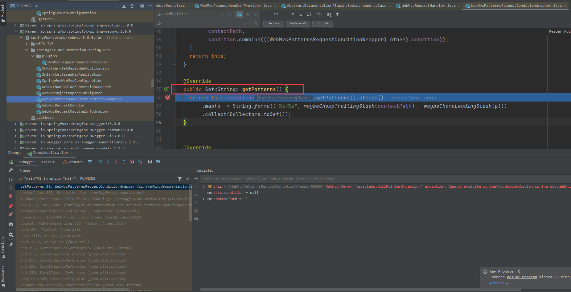 解决WebMvcPatternsRequestConditionWrapper.getPatterns NullPointerException 启动失败-CSDN博客