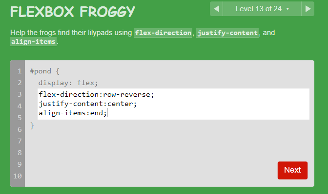 FLEXBOX FROGGY11-24Level (Flex layout mini-game) - Programmer Sought