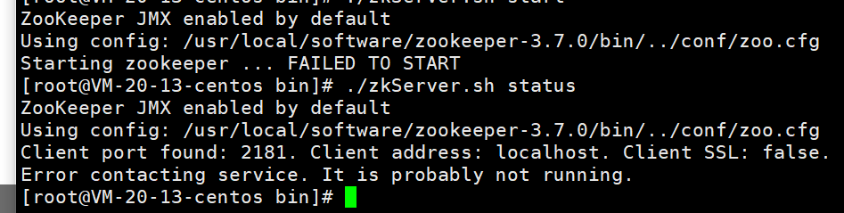 zookeeper下载启动后：Client port found: 2181. Client address: localhost. Client SSL: false. Error ...