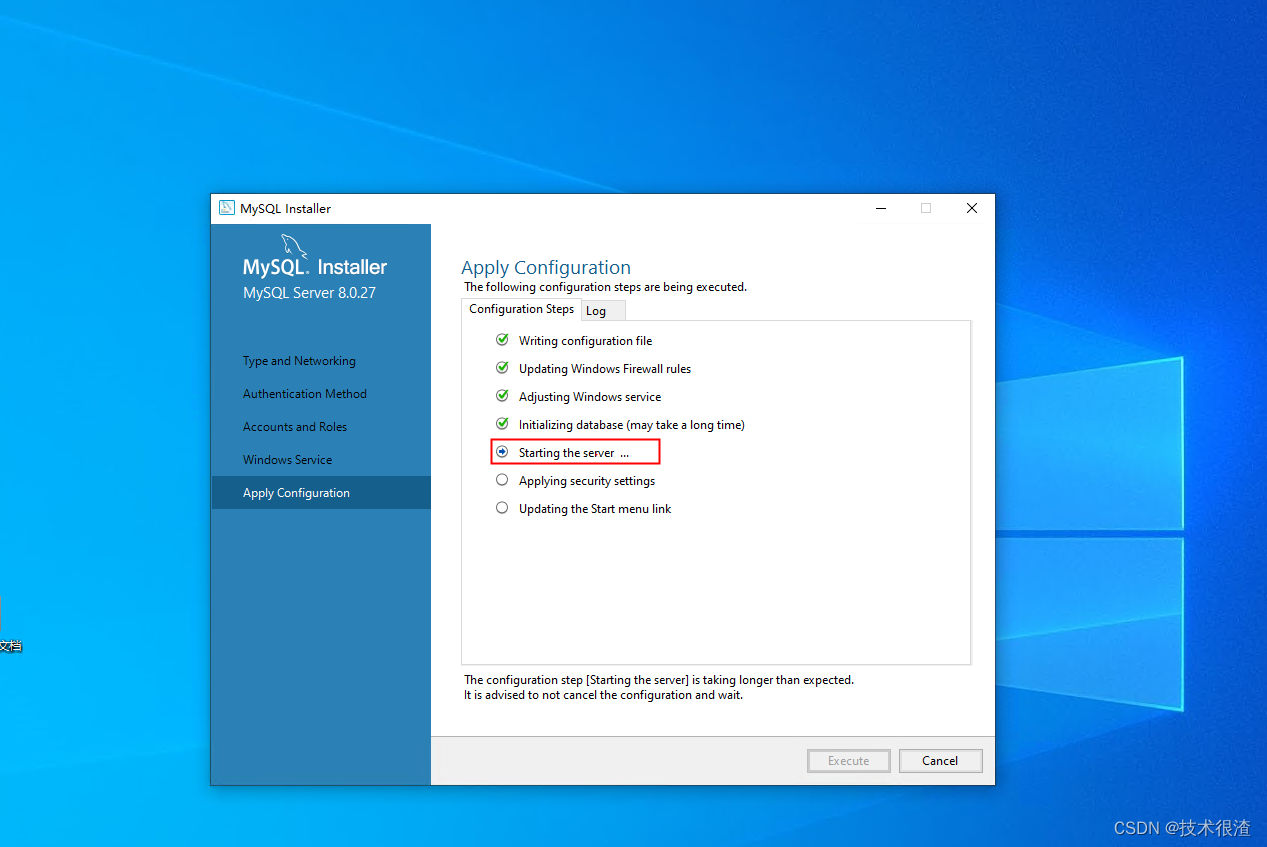 高级DBA带你解决win10安装部署mysql8卡在服务启动解决方法_mysql一直卡在启动服务-CSDN博客