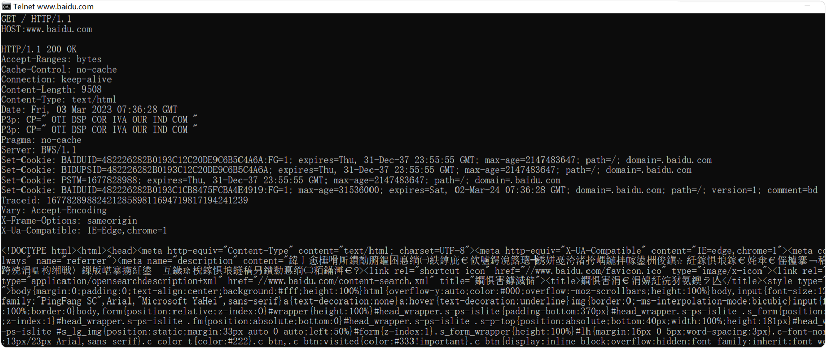 开启 Telnet 功能并访问百度_telnet 百度-CSDN博客