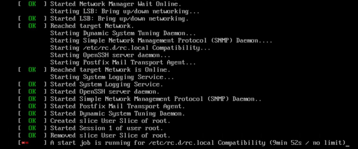 解决卡在 a start job is running for /etc/rc.d/rc.local Compatibility 导致系统无法启动的问题_rhel7.6一直卡在a start ...