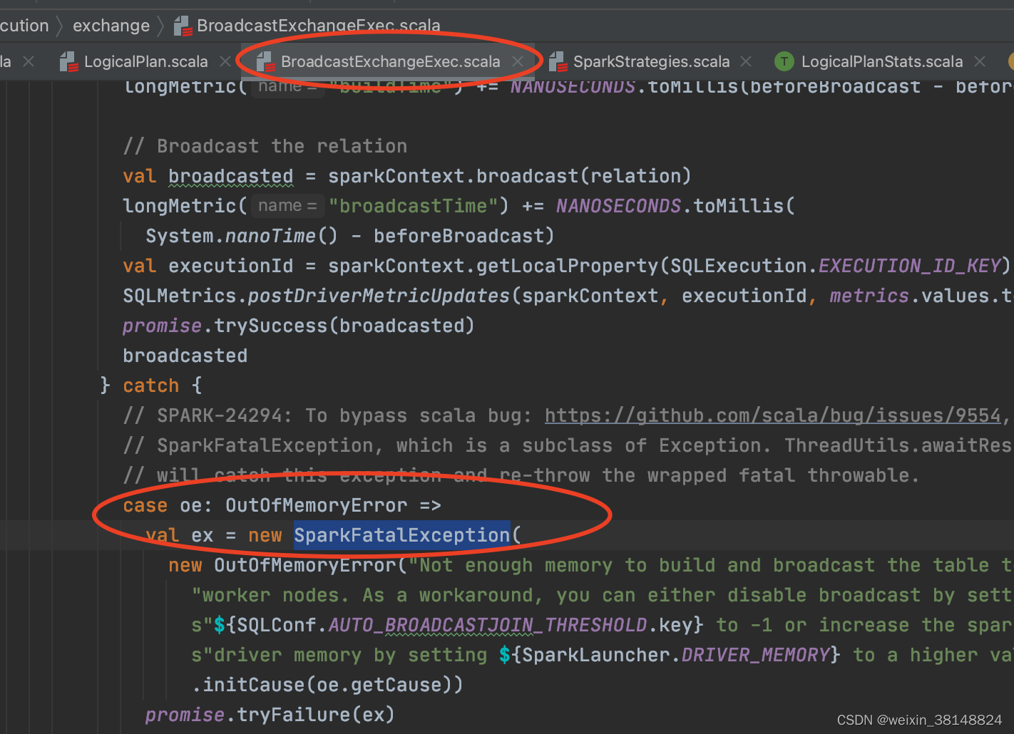 Sparksql 一张大表被广播 问题排查 Sparkfatalexception Csdn博客