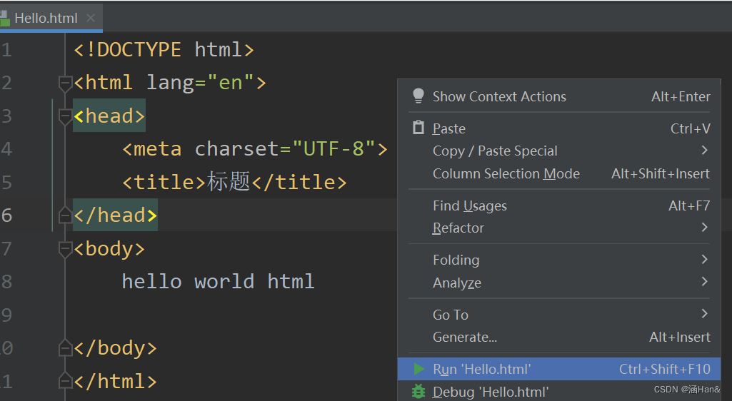 HTML简介、使用2022版IEDA创建HTML文件_idea2020.1 创建html-CSDN博客