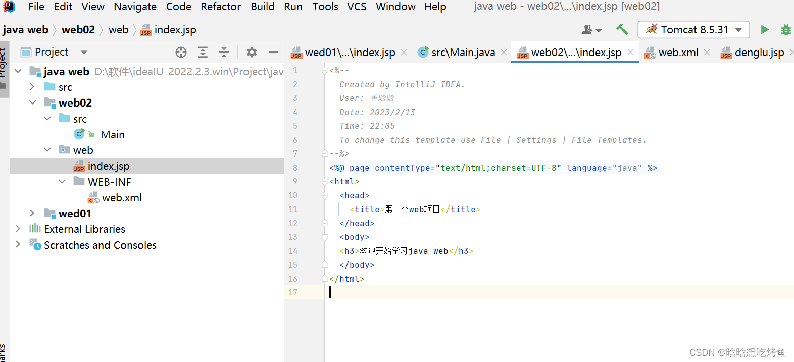 IDEA配置Tomcat并发布web项目_ideatomcat配置web项目_晗晗想吃烤鱼的博客-CSDN博客