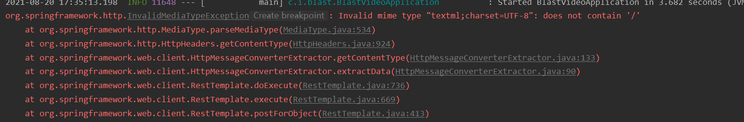 Springboot RestTemplate Invalid mime type “textml；charset=UTF-8“: does not contain ‘/‘ 原因分析 ...