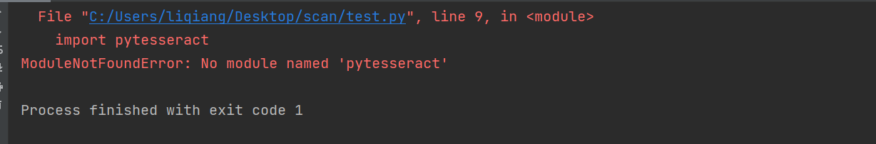 ModuleNotFoundError: No module named ‘pytesseract‘_modulenotfounderror ...
