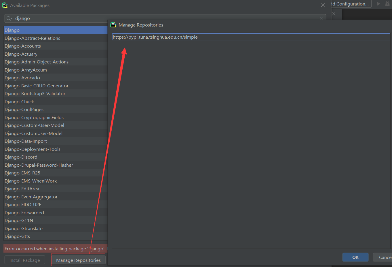 pycharm 安装python的第三方库异常：_warning: the index url "-i" seems invalid ...