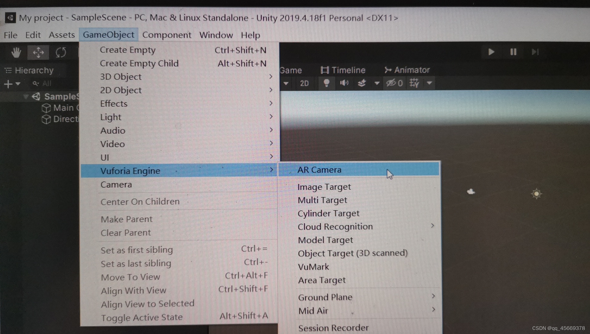 unity3D 2019 4.18f1 配置vuforia9.6.4_unity 2019 4.9用什么版本的vuforia-CSDN博客