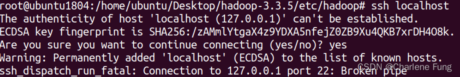 ssh免密登录localhost出现The authenticity of host ‘localhost (127.0.0.1)’ can’t be established.的解决方法 ...