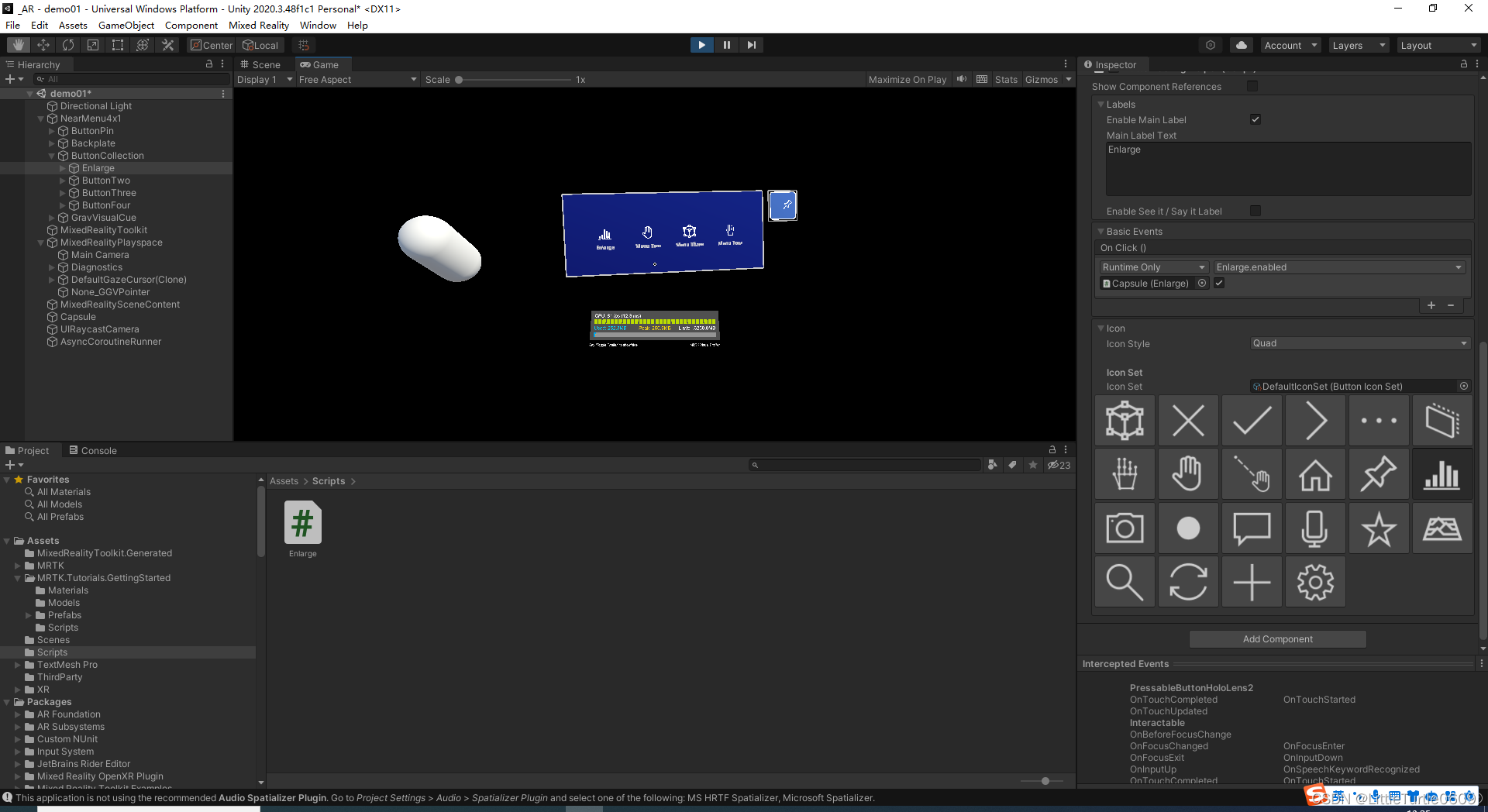 HoloLens-Unity简单开发与部署_hololens 的 unity 按钮开发-CSDN博客