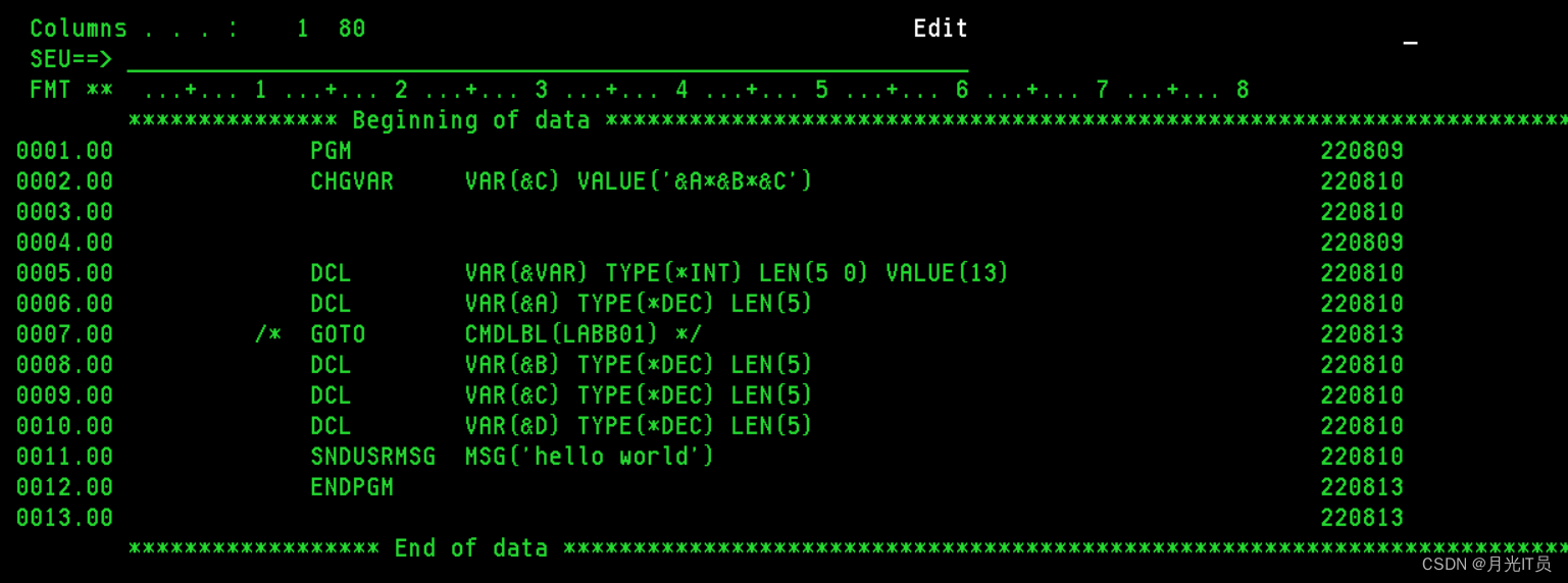 AS400技术创建执行CL程序的步骤_as400 crtlib-CSDN博客