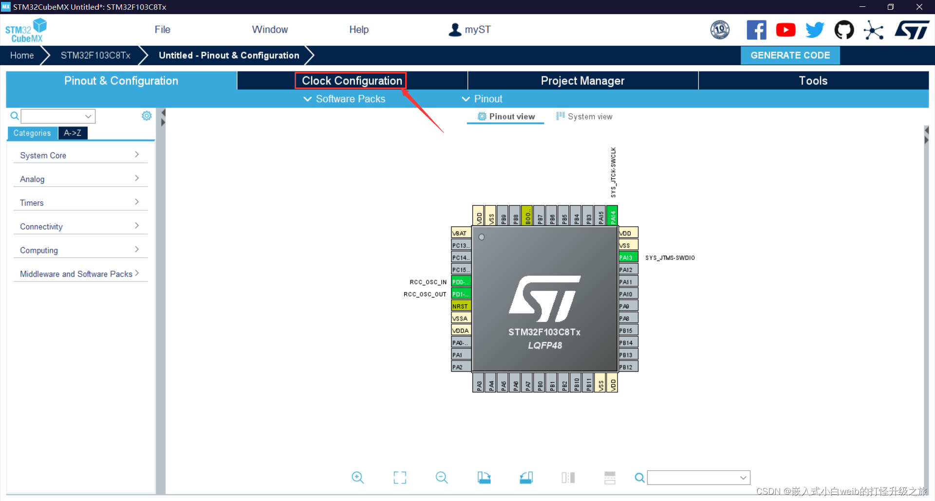【stm32】01,今晚，整个32将为你闪烁（GPIO输出，点亮led灯）_state-led在单片机中-CSDN博客