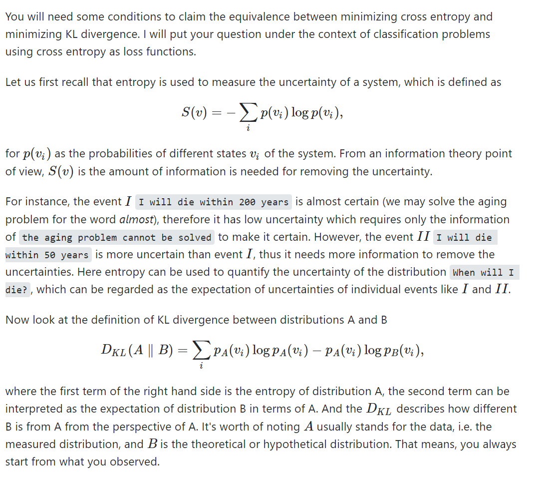 What is the difference Cross-entropy and KL divergence?-CSDN博客