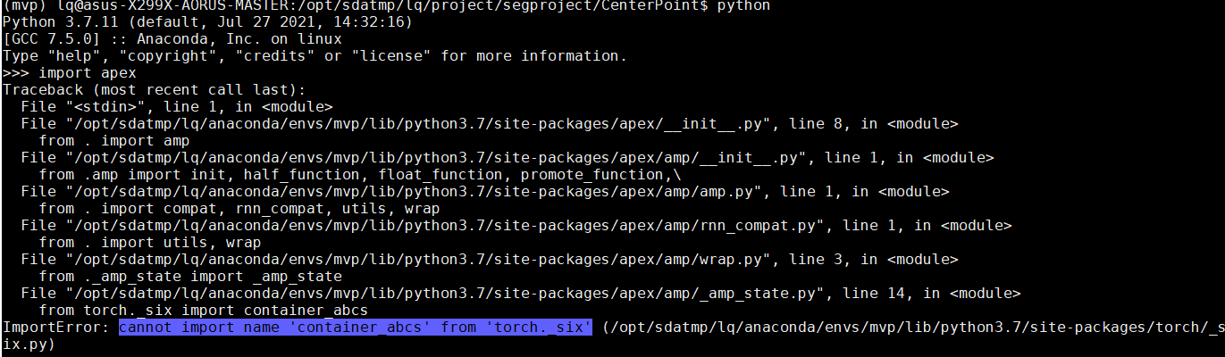 CenterPoint的环境配置error大全【已全部解决】_no apex-CSDN博客