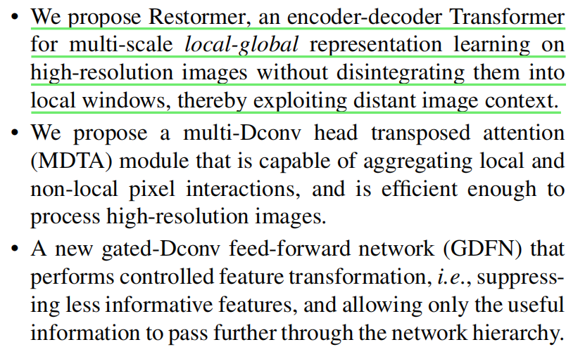 【Image Restoration】Restormer: Efficient Transformer for High-Resolution ...