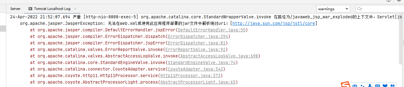 Org Apache Jasper Jasperexception 无法在web Xml或使用此应用程序部署的jar文件中解析绝对uri Csdn博客