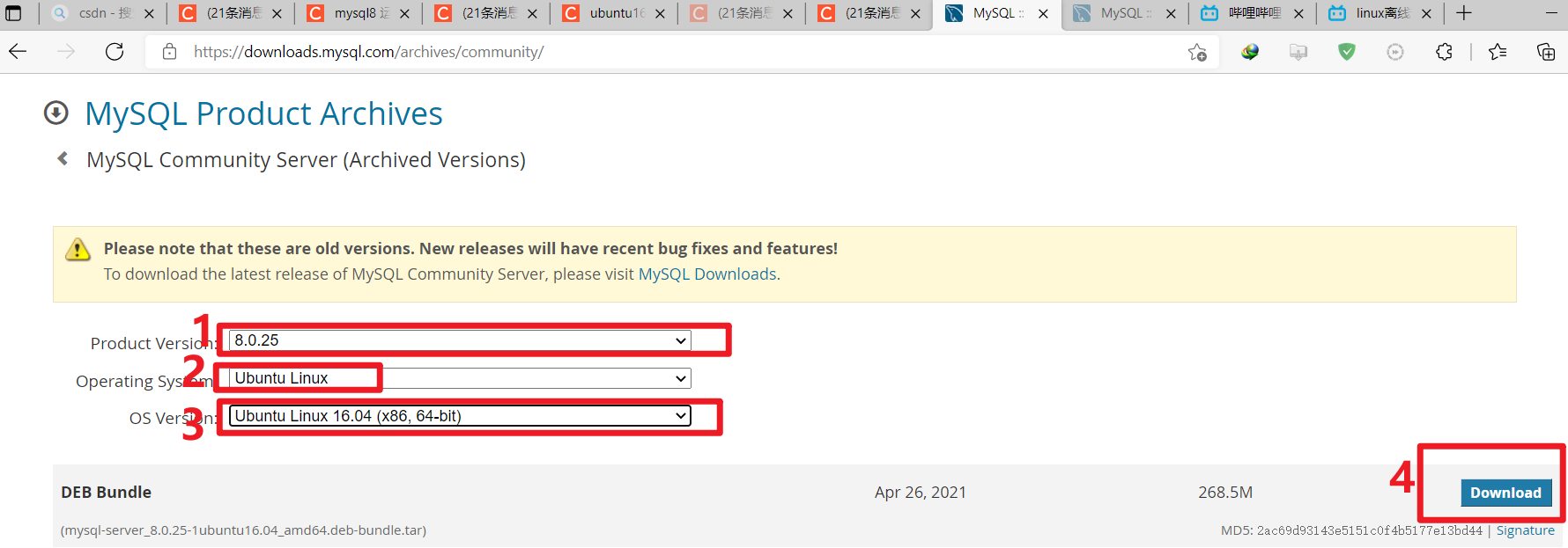 ubuntu16.04离线安装MySQL8.0.25过程、体会、教程_ubuntu mysql8 离线安装-CSDN博客