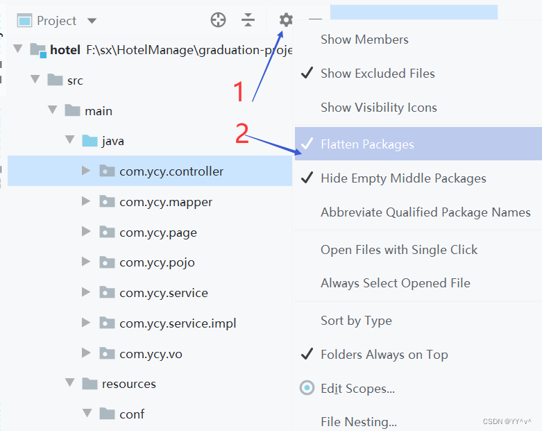 为什么idea中的同名包不合并，利用Compact Middle Packages解决_idea 相同包下面不合并-CSDN博客