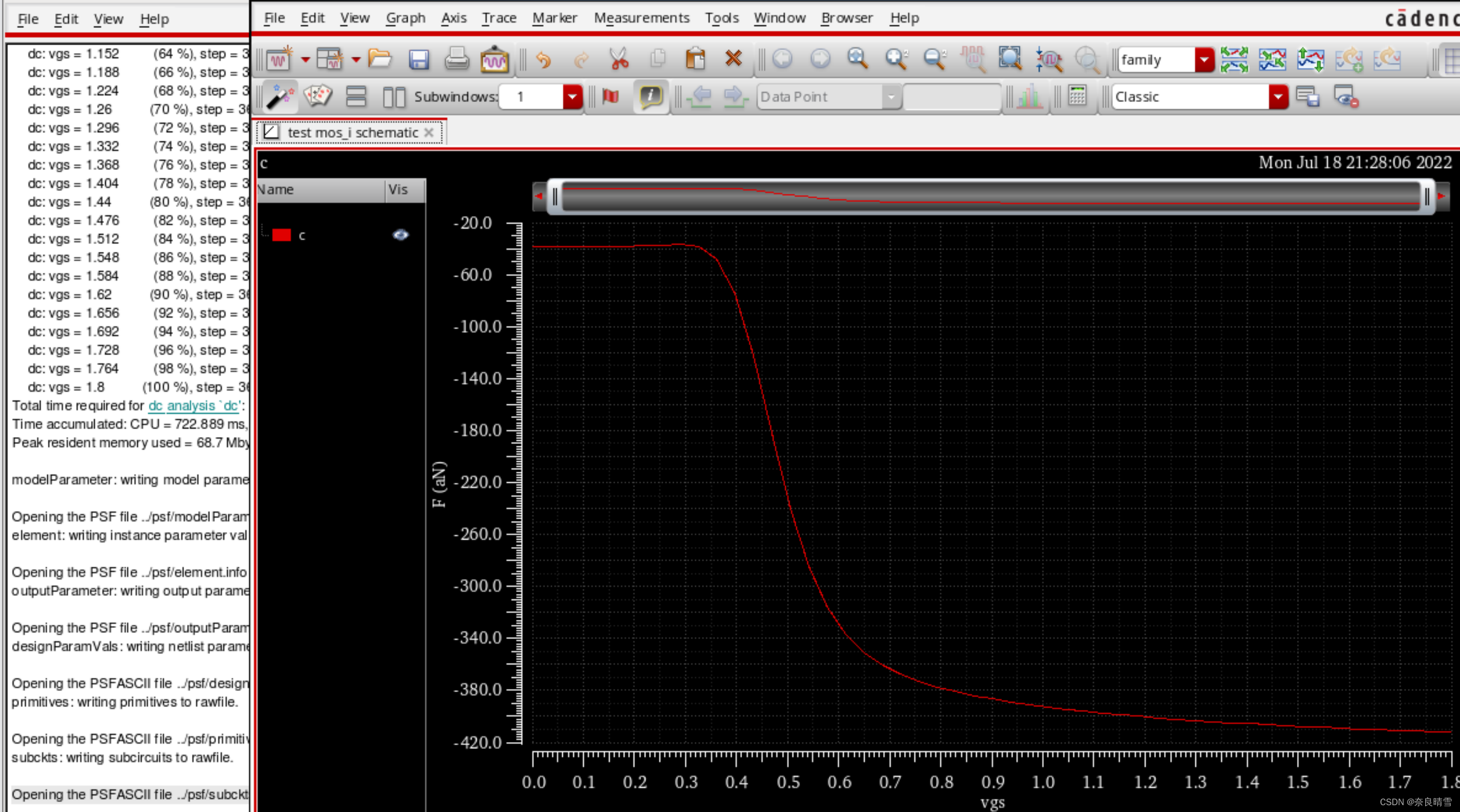 mos管的输入输出特性曲线及gm/id仿真曲线（cadence IC617）_仿真mos的gm-CSDN博客