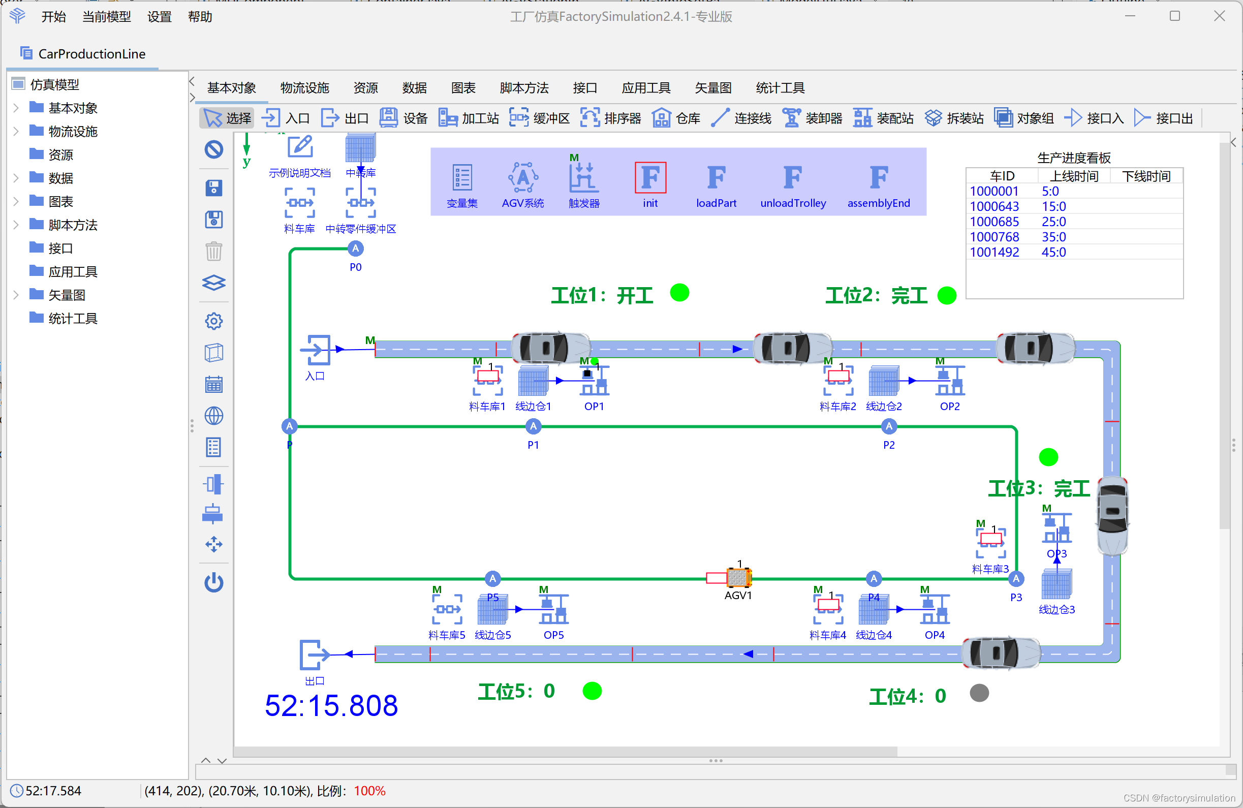 基于FactorySimulation的汽车总装及物流配送过程仿真示例-CSDN博客
