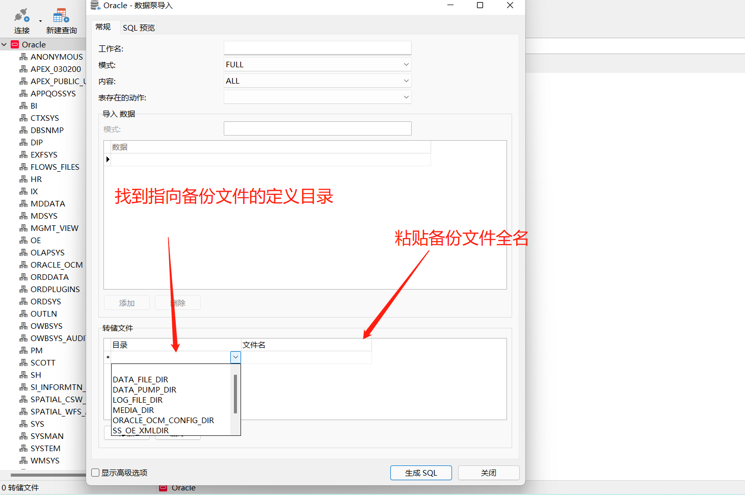 ORA导入数据泵_数据泵需要sysdba角色-CSDN博客