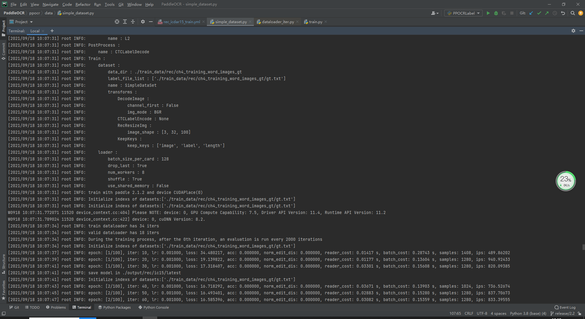 paddleOCR SystemError: (Fatal) Blocking queue is killed because the data reader raises an ...