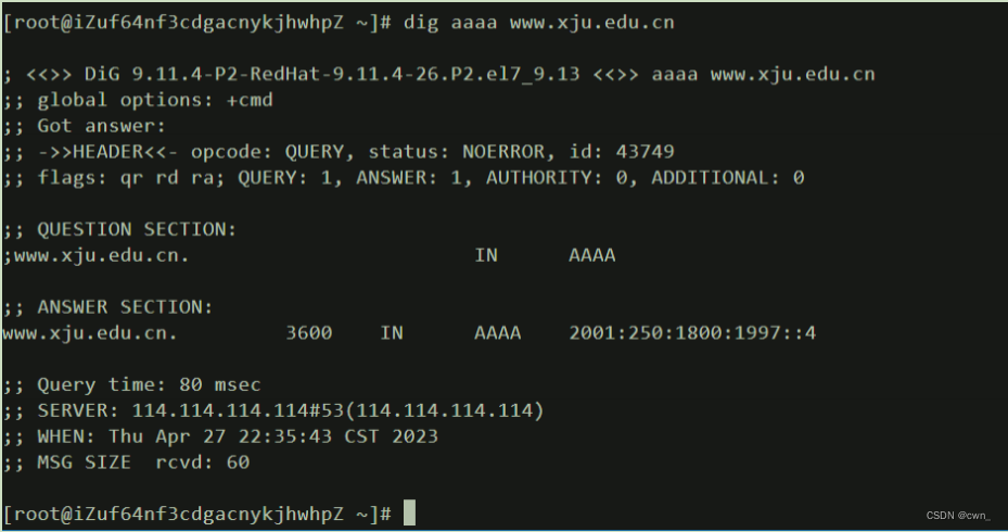 实验5 DNS协议分析与测量_cwn_的博客-CSDN博客