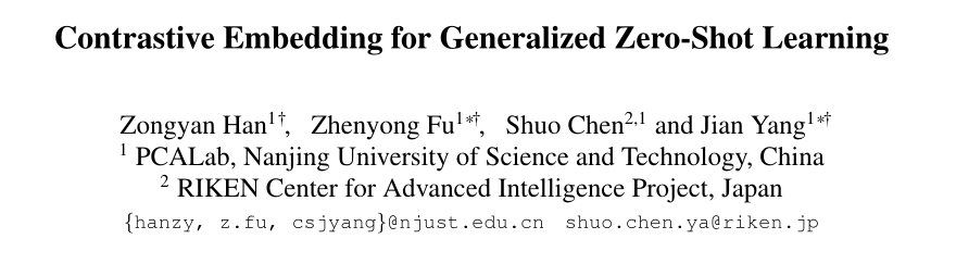 Contrastive Embedding for Generalized Zero-Shot Learning_ce-gzsl-CSDN博客