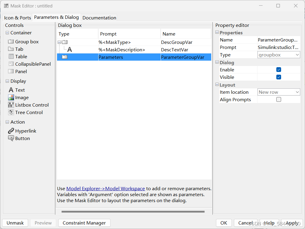 Simulink封装子系统为什么没有Parameter控件_matlab 的simulinks在mask subsystem的parameters&dialog-CSDN博客