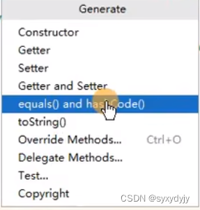 IDEA自动实现equals（Object obj）方法的重写_idea重写equals方法快捷键-CSDN博客