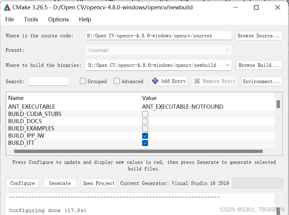 Win11 opencv4.8.0和opencv_contrib4.8.0安装-CSDN博客