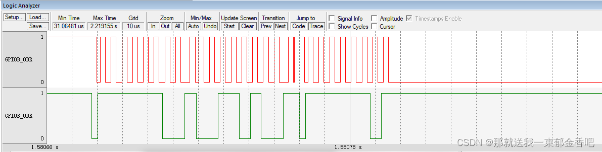 Keil5 Logic Analyzer逻辑分析仪端口输出波形观测 Keil里面的logic Analyser Csdn博客