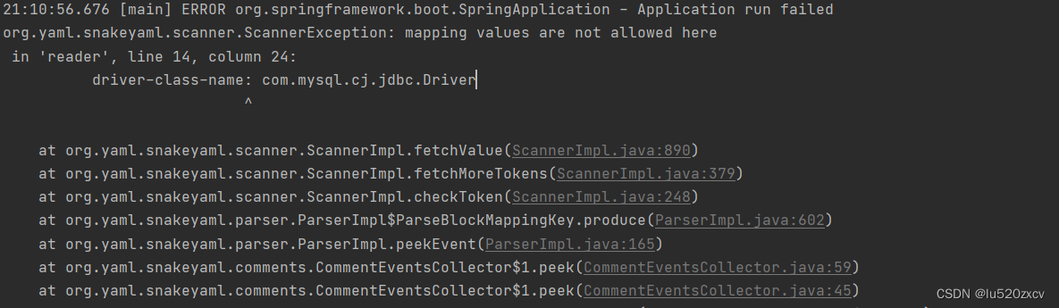 解决:error Org Springframework Boot Springapplication Application Run
