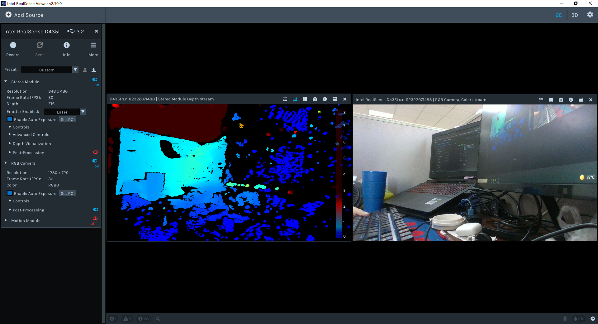 【完整教程】在win10平台下使用d435i深度相机读取数据并保存到本地，以便进行后续3D点云处理_d435i 获取纹理图-CSDN博客