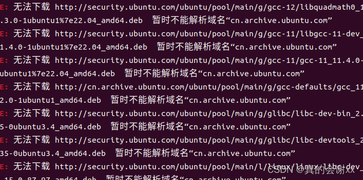 在Ubuntu虚拟机中 暂时不能解析域名“cn.archive.ubuntu.com”_暂时无法解析域名 archive.build.openkylin.top-CSDN博客