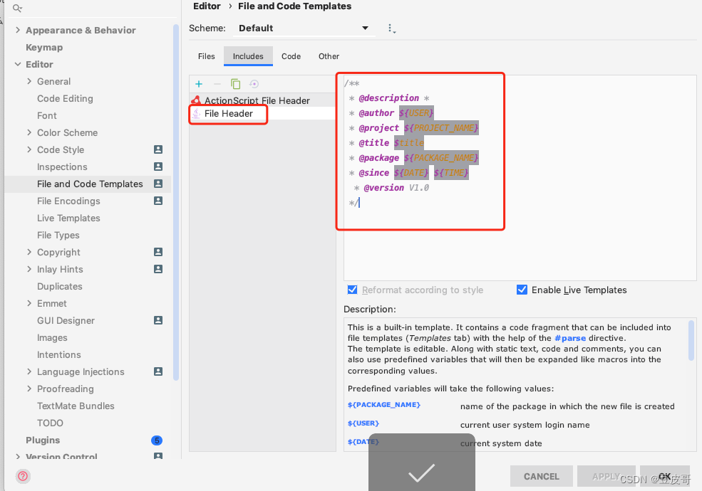 通过配置IDEA实现注释风格统一_idea file header模板-CSDN博客