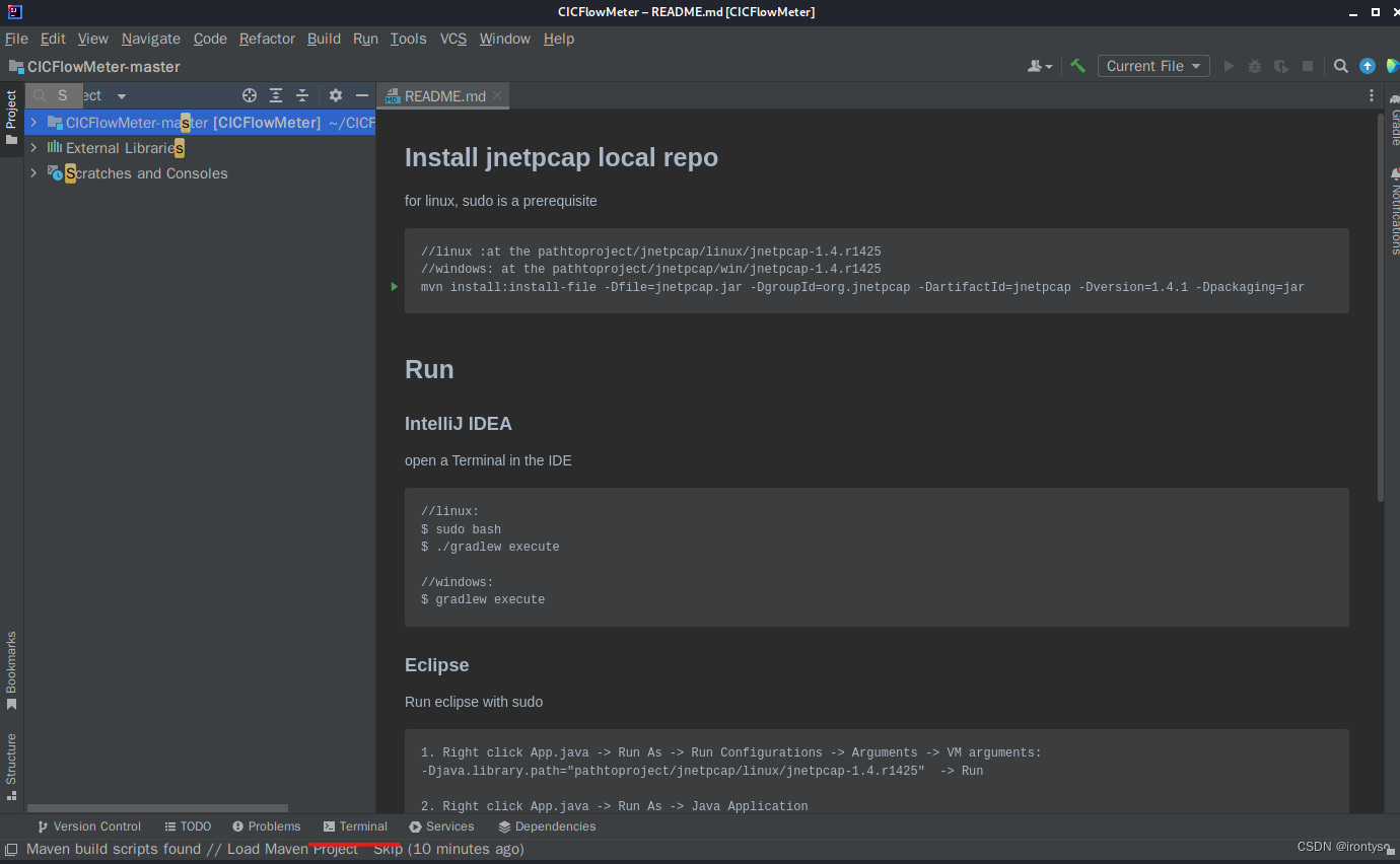 IntelliJ IDEA+CICFlowMeter实现对CIC-IDS-2017数据集特征提取（含数据集及linux下IntelliJ IDEA配置和部分错误的解决方法）-CSDN博客
