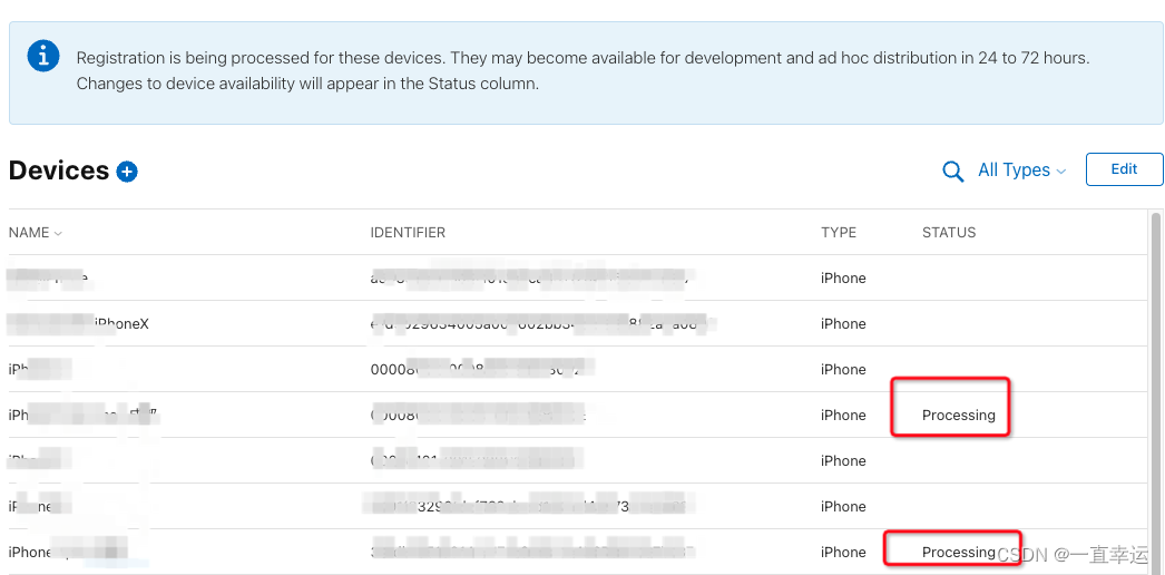 Devices STATUS Processing_registration is being processed for these devices.-CSDN博客