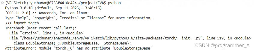 Attributeerror: module ‘torch._c‘ has no attribute ‘doublestoragebase‘_has no attribute ...