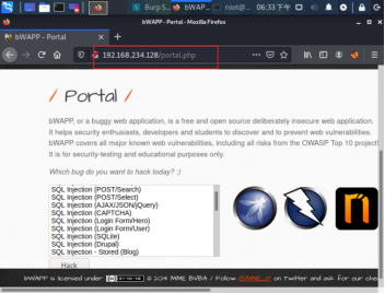 安装bwapp漏洞靶场以及相关实验_bwapp kali-CSDN博客